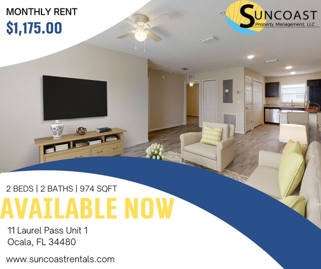 Available Now! Spacious 2/2 Unit! - 11 Laurel Pass Ocala FL 34480 ...